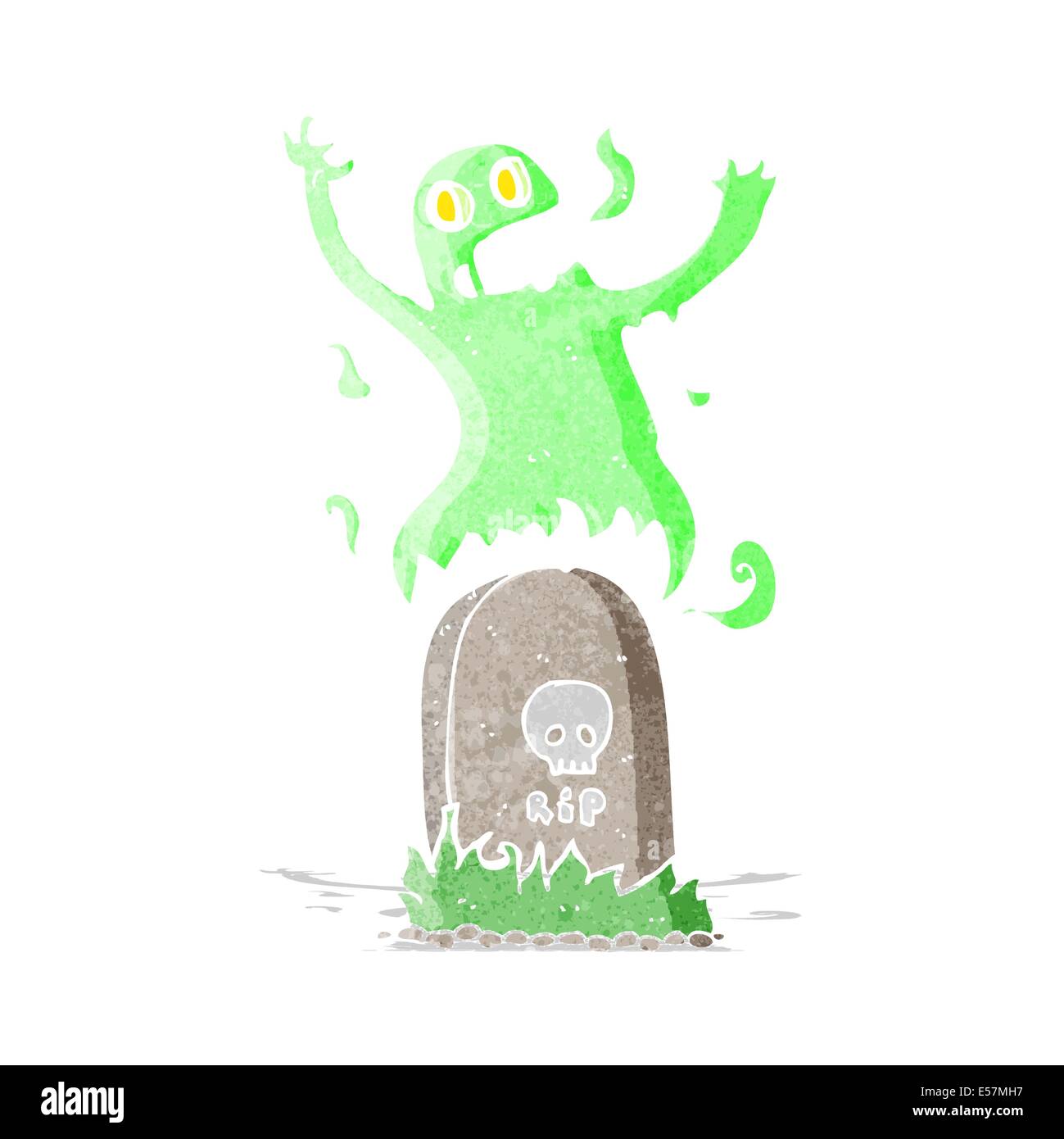 cartoon ghost rising from grave Stock Vector Image & Art - Alamy