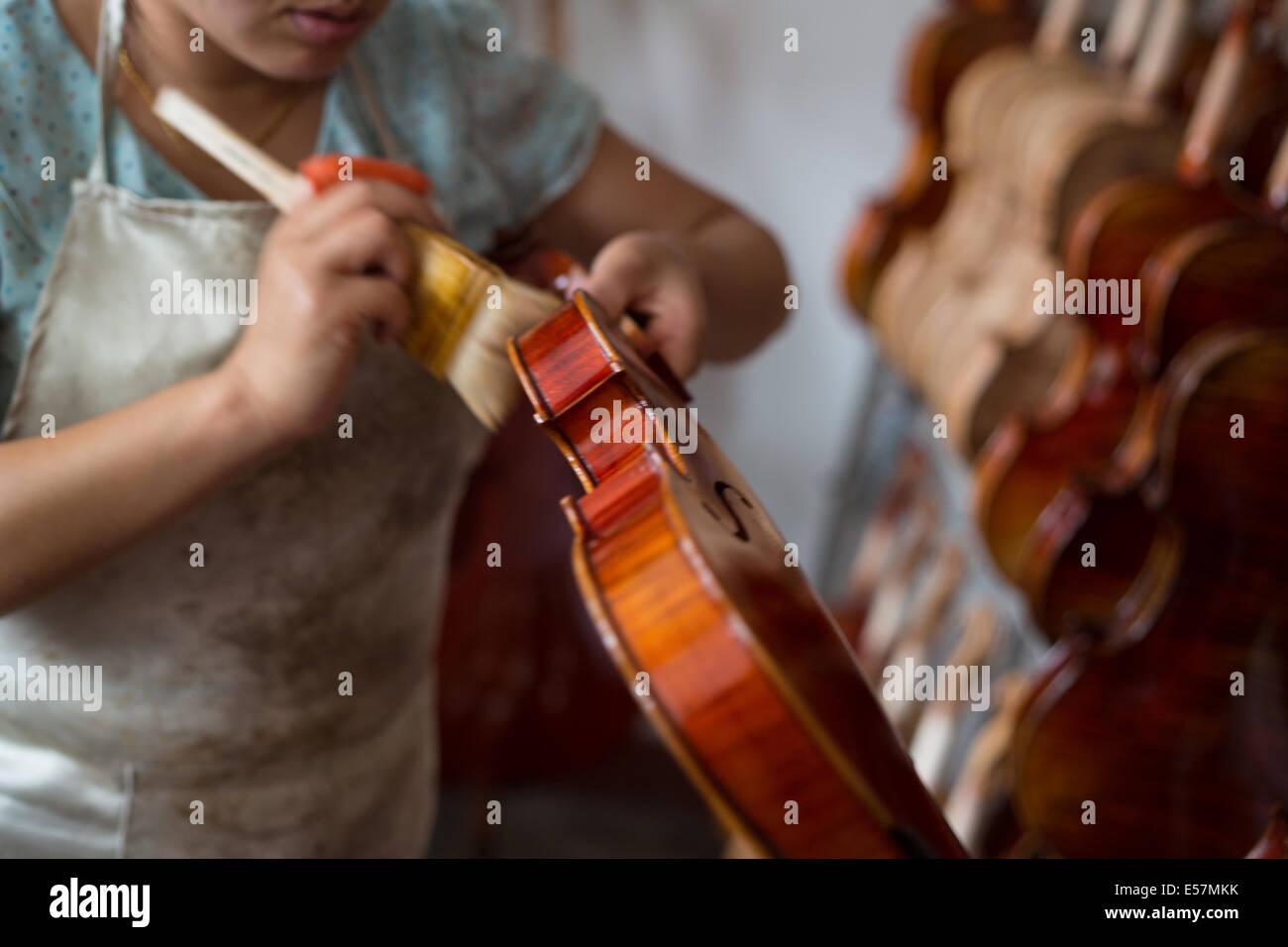 The Beijing Tian Jing Handwork Fiddle Factory, in the Tongzhou district ...