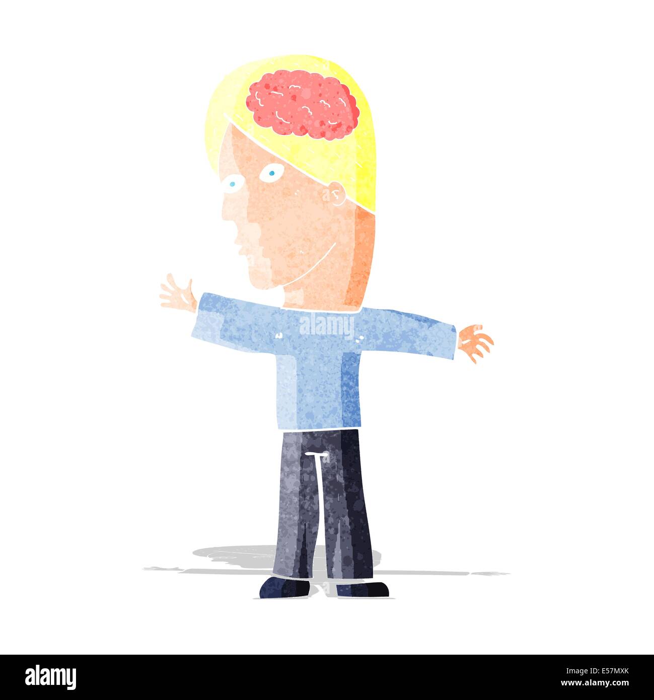 cartoon man with brain Stock Vector Image & Art - Alamy