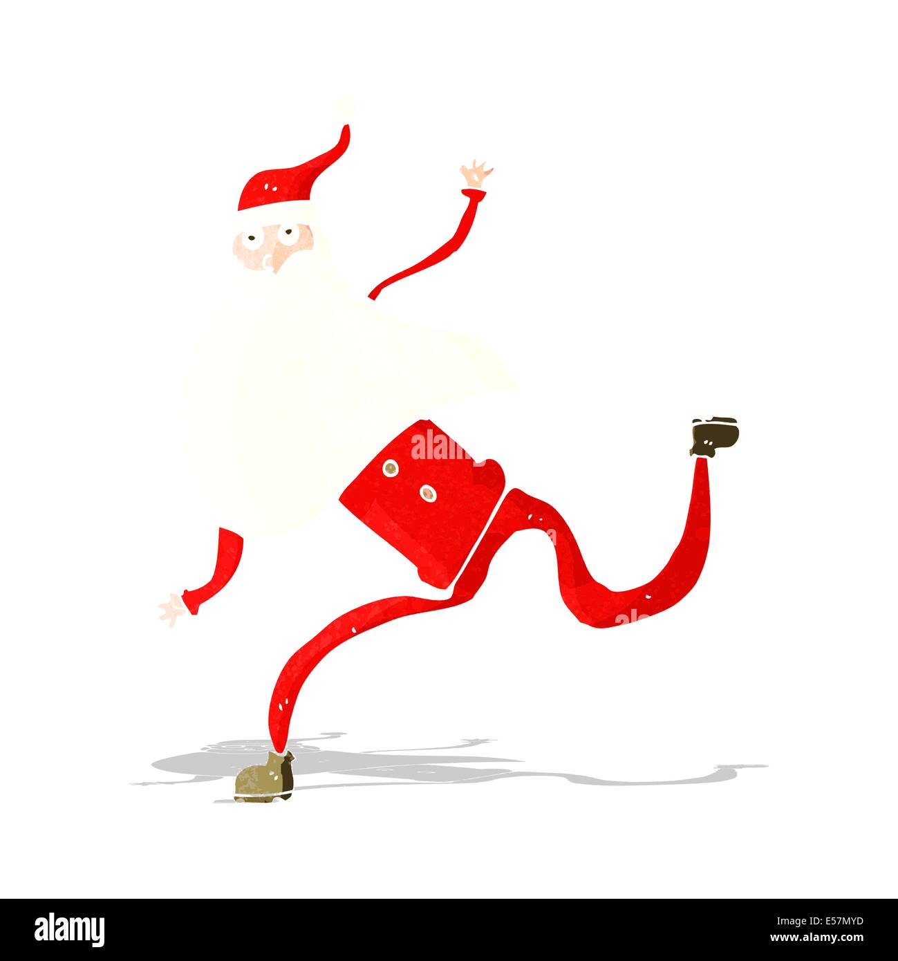 Cartoon illustration funny running santa Cut Out Stock Images ...