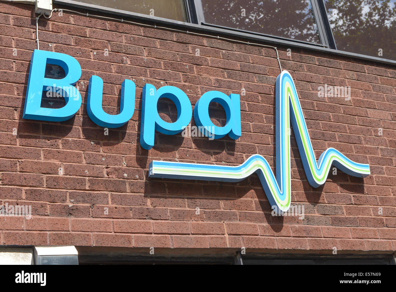 Bupa sign above health advice centre Kings Cross, Gray's Inn Road Stock ...