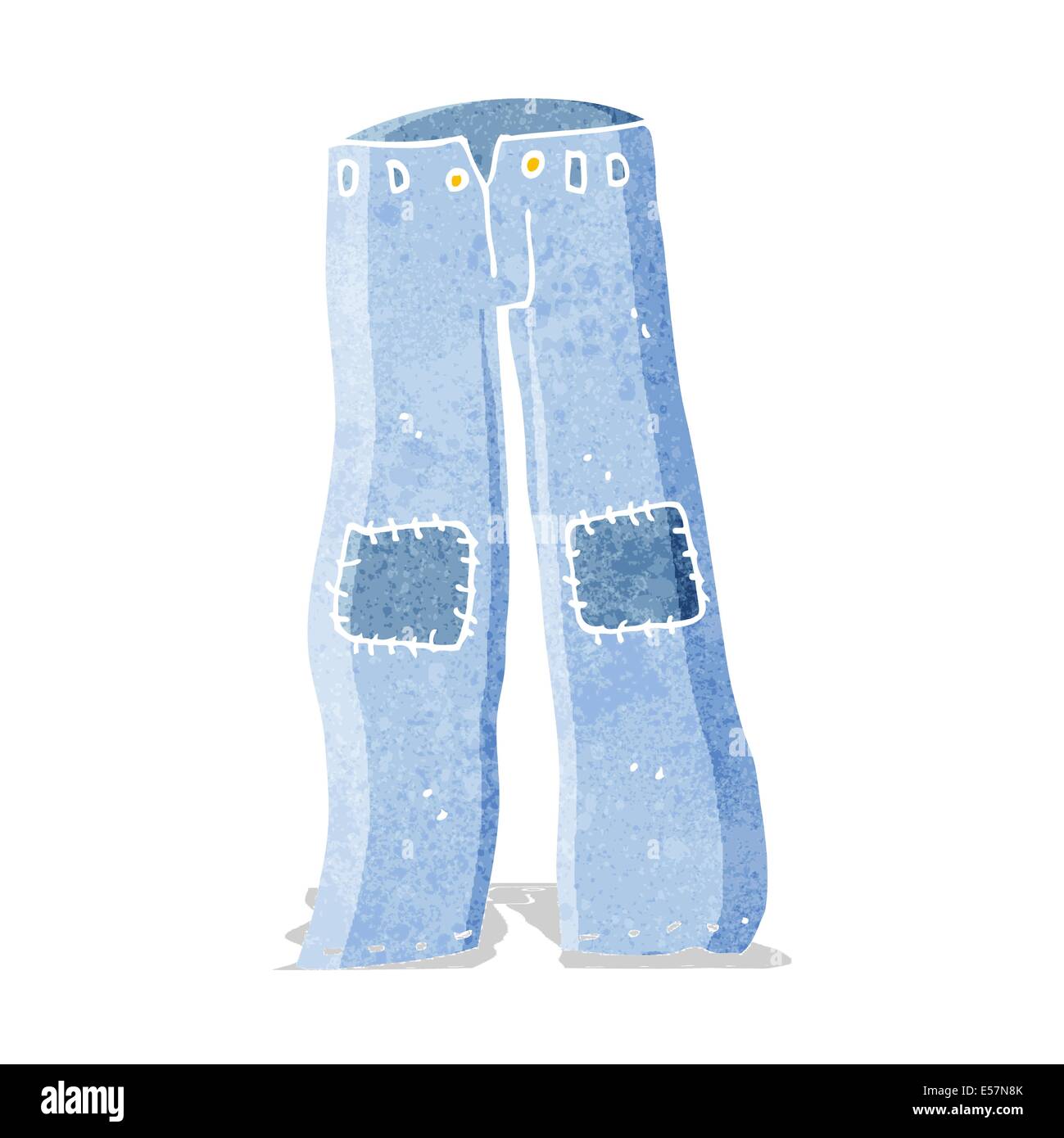 cartoon patched old jeans Stock Vector Image & Art - Alamy