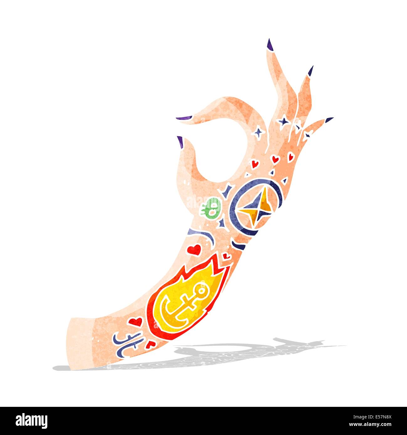 cartoon tattoo arm Stock Vector Image & Art - Alamy