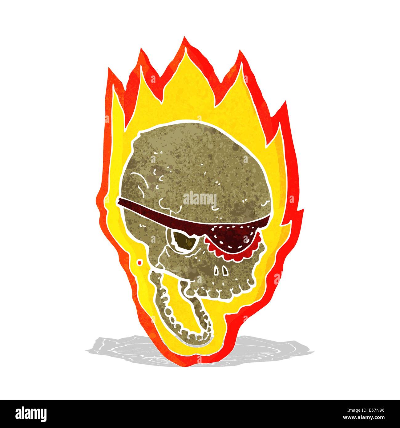 cartoon flaming pirate skull Stock Vector Image & Art - Alamy