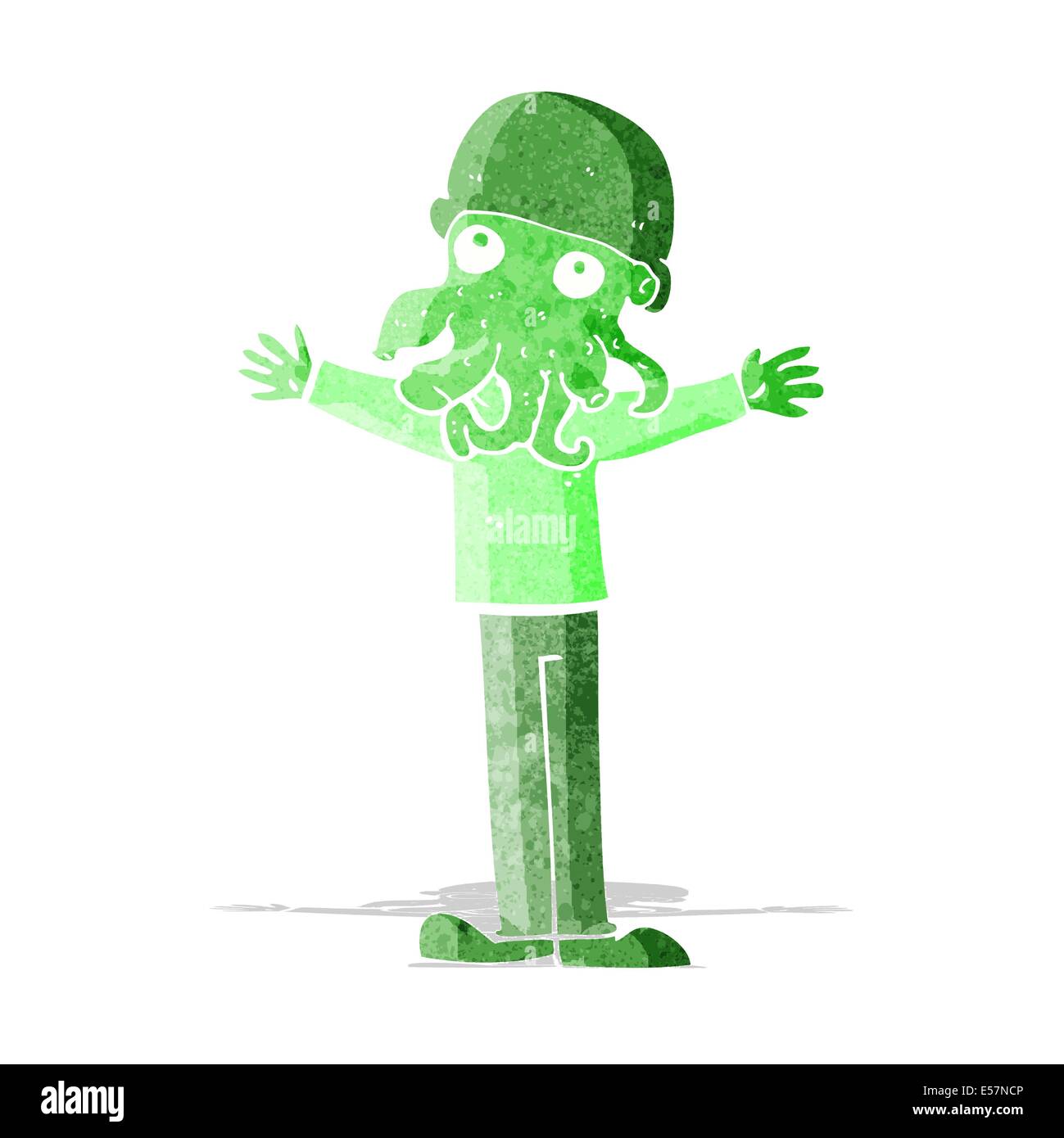 cartoon alien squid face man Stock Vector Image & Art - Alamy