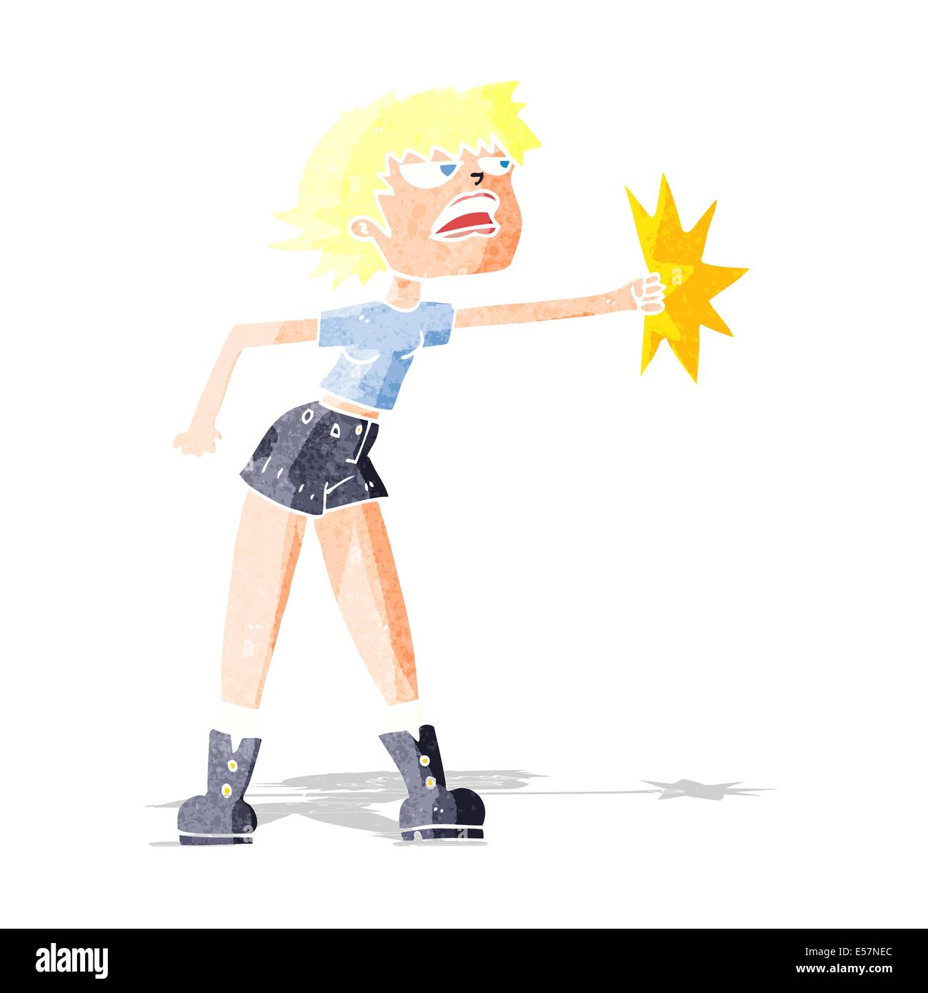 cartoon woman punching Stock Vector Image & Art - Alamy