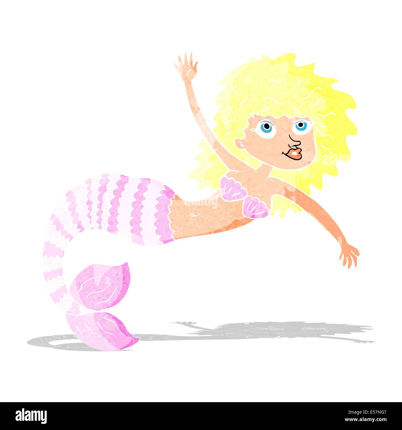 cartoon pretty mermaid waving Stock Vector Image & Art - Alamy
