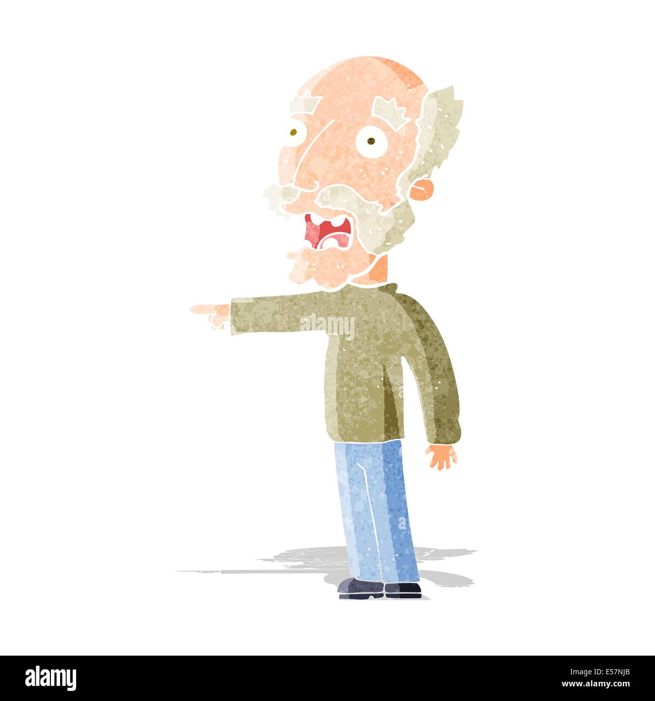 cartoon scared old man pointing Stock Vector Image & Art - Alamy
