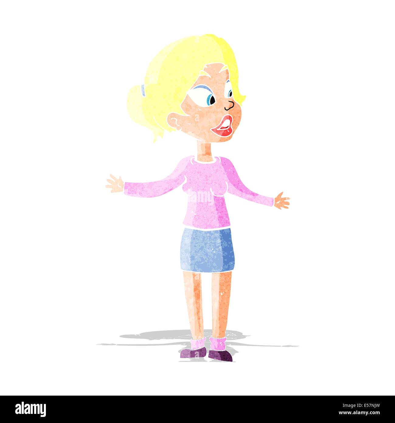 cartoon pretty woman explaining something Stock Vector Image & Art - Alamy