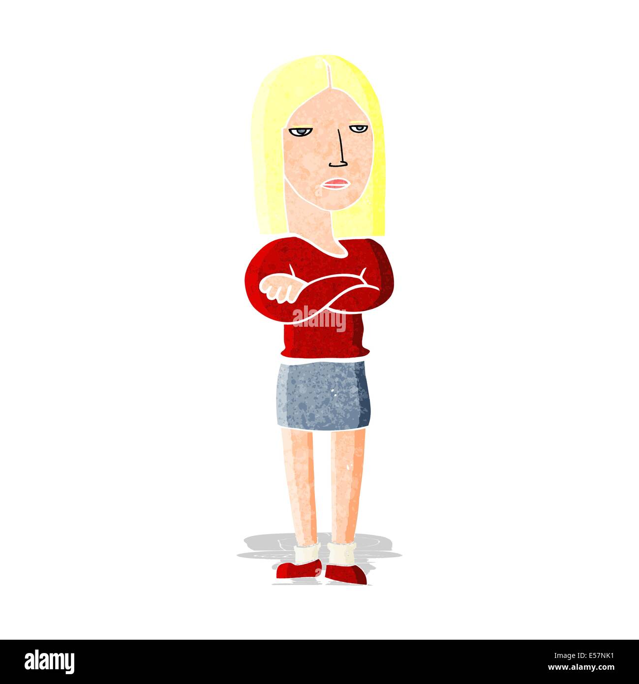 cartoon woman with folded arms Stock Vector Image & Art - Alamy