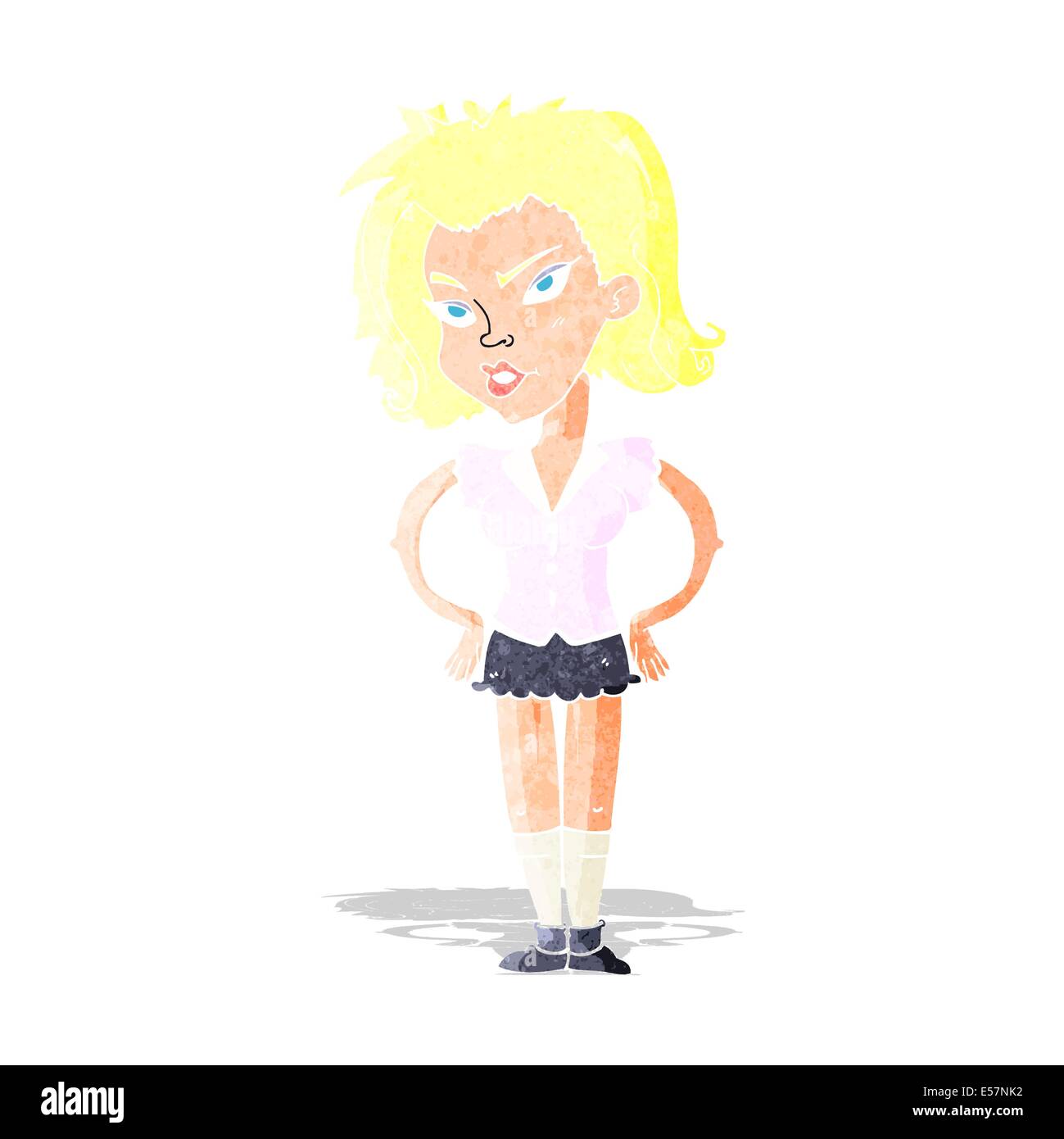 cartoon woman with hands on hips Stock Vector Image & Art - Alamy