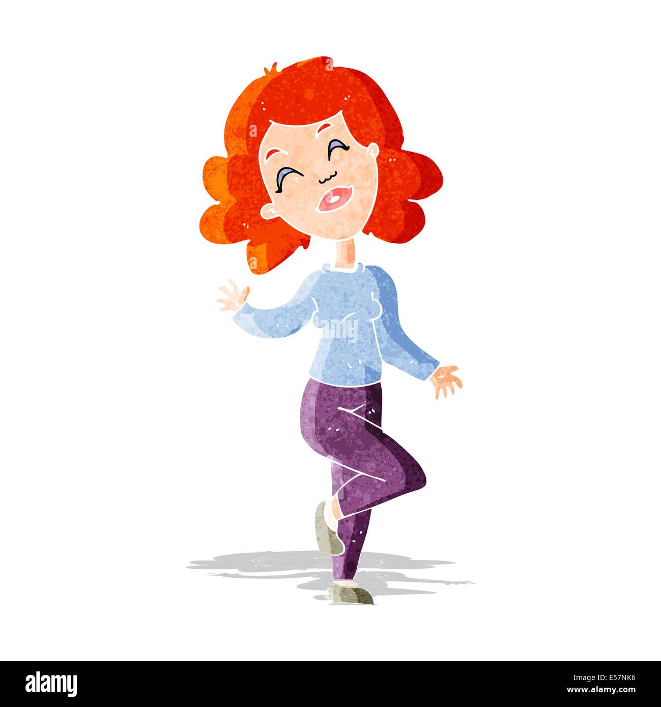 cartoon happy woman dancing Stock Vector Image & Art - Alamy