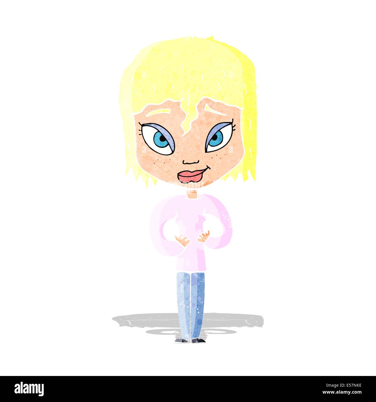 Cartoon satisfied woman Cut Out Stock Images & Pictures - Alamy