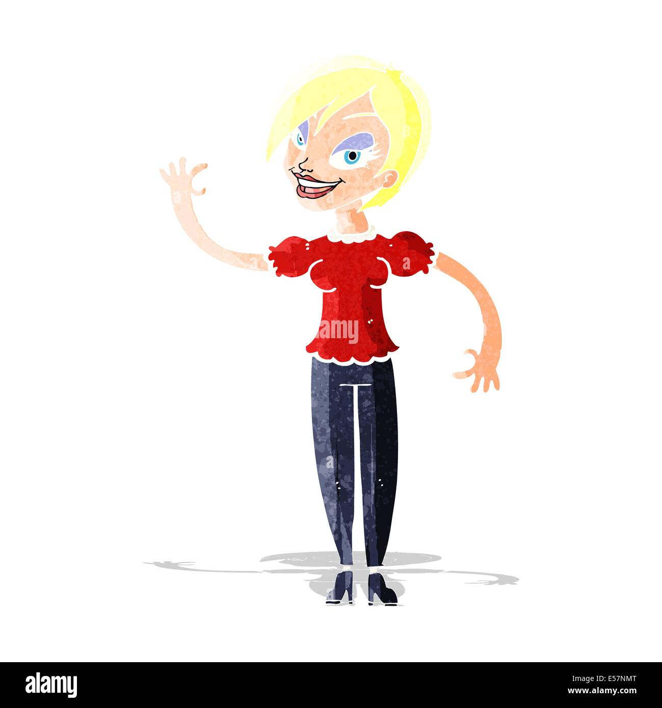 cartoon woman waving Stock Vector Image & Art - Alamy