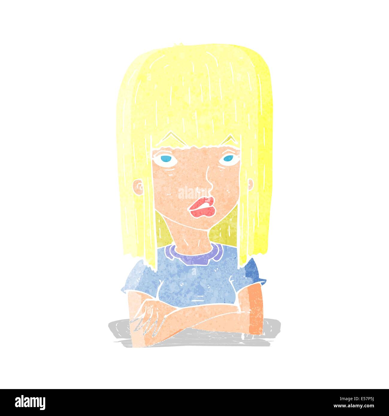 cartoon girl with folded arms Stock Vector Image & Art - Alamy