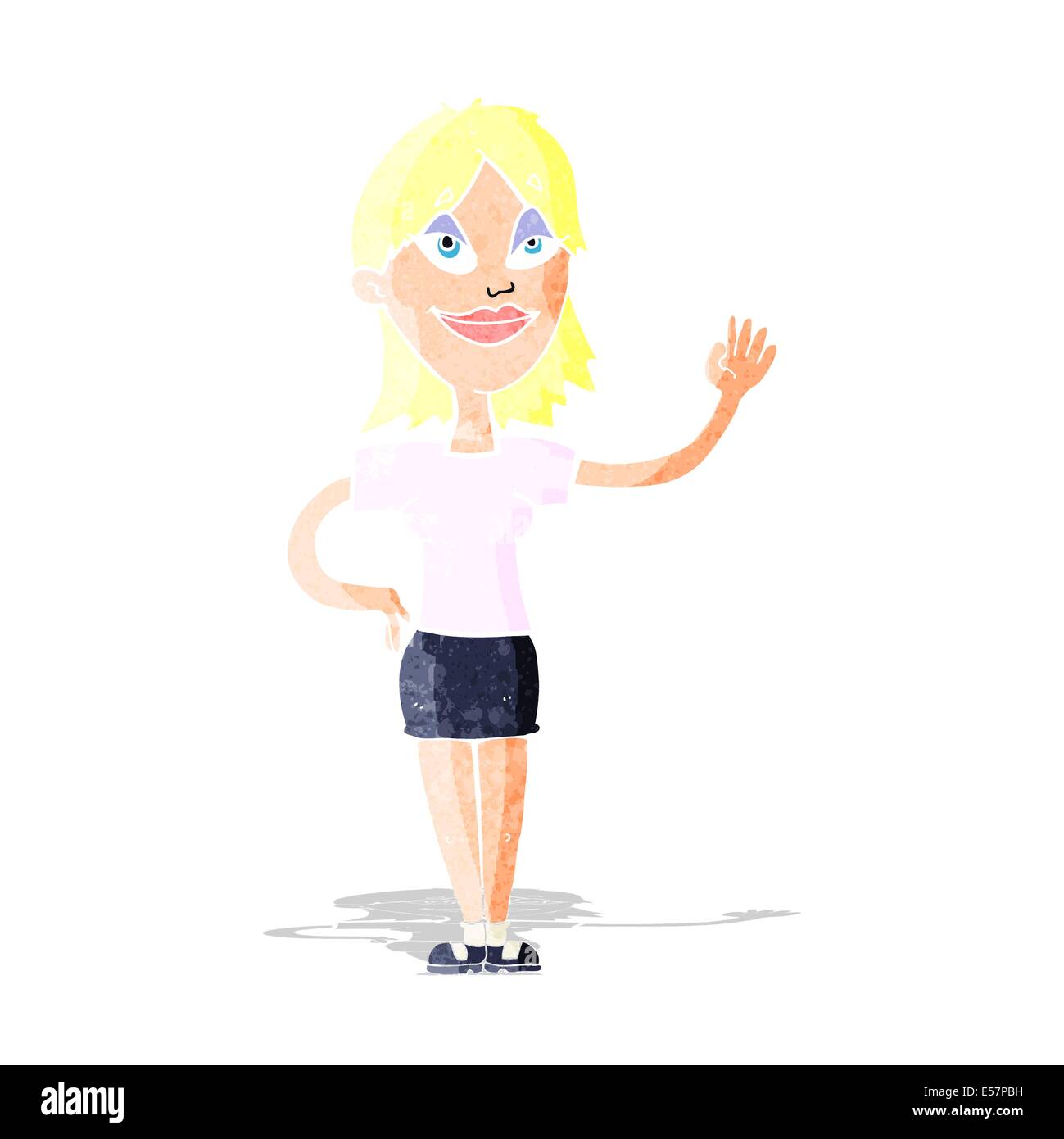 cartoon woman waving Stock Vector Image & Art - Alamy