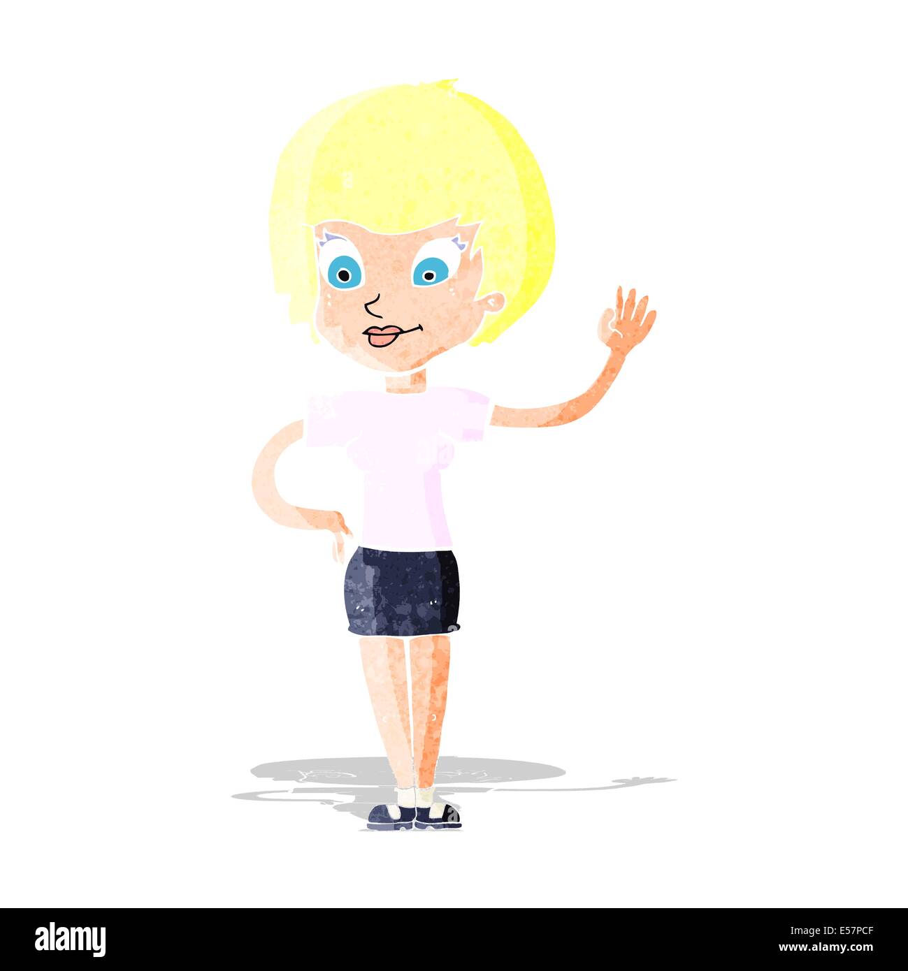 cartoon woman waving Stock Vector Image & Art - Alamy