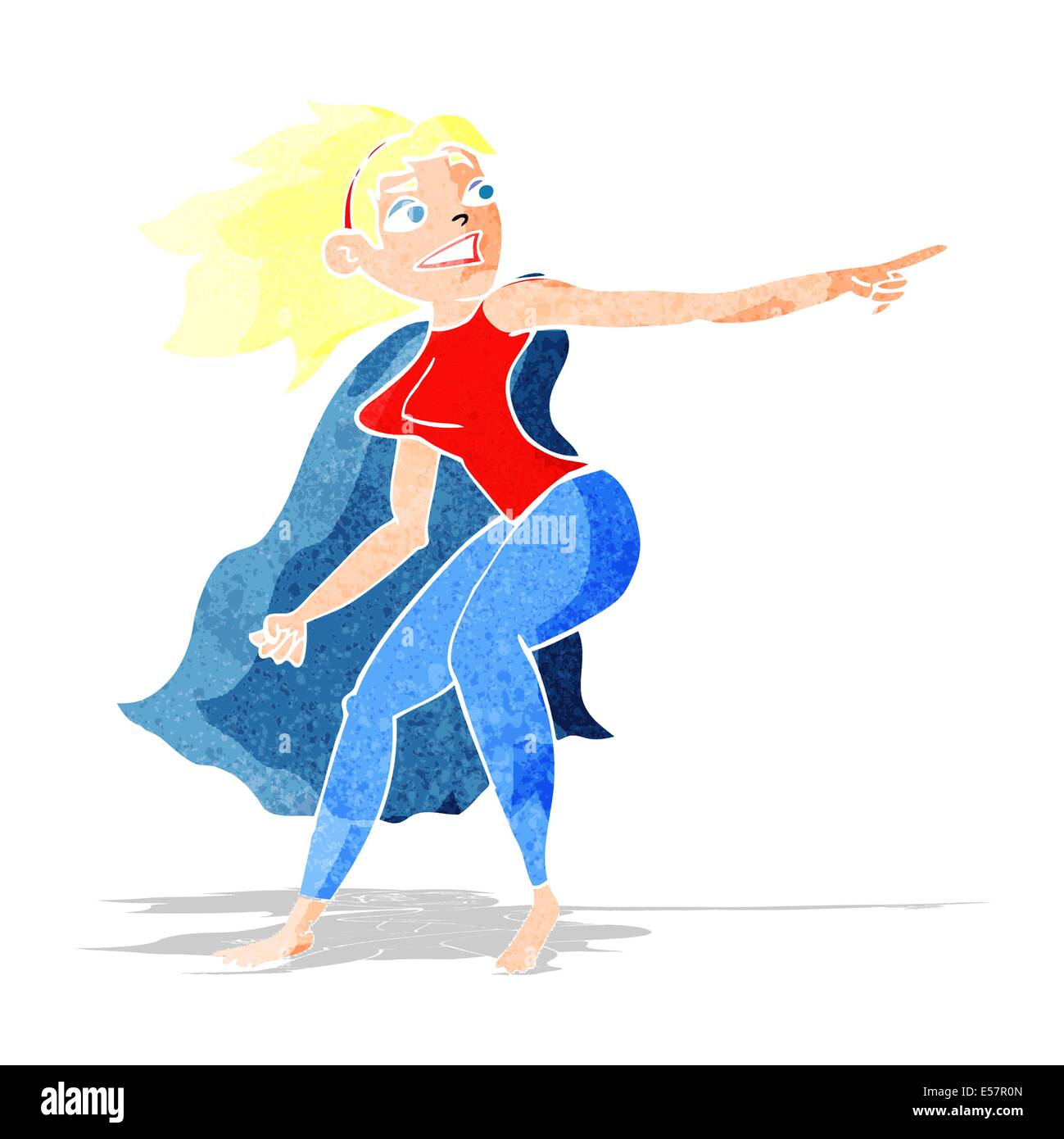 cartoon superhero woman pointing Stock Vector Image & Art - Alamy