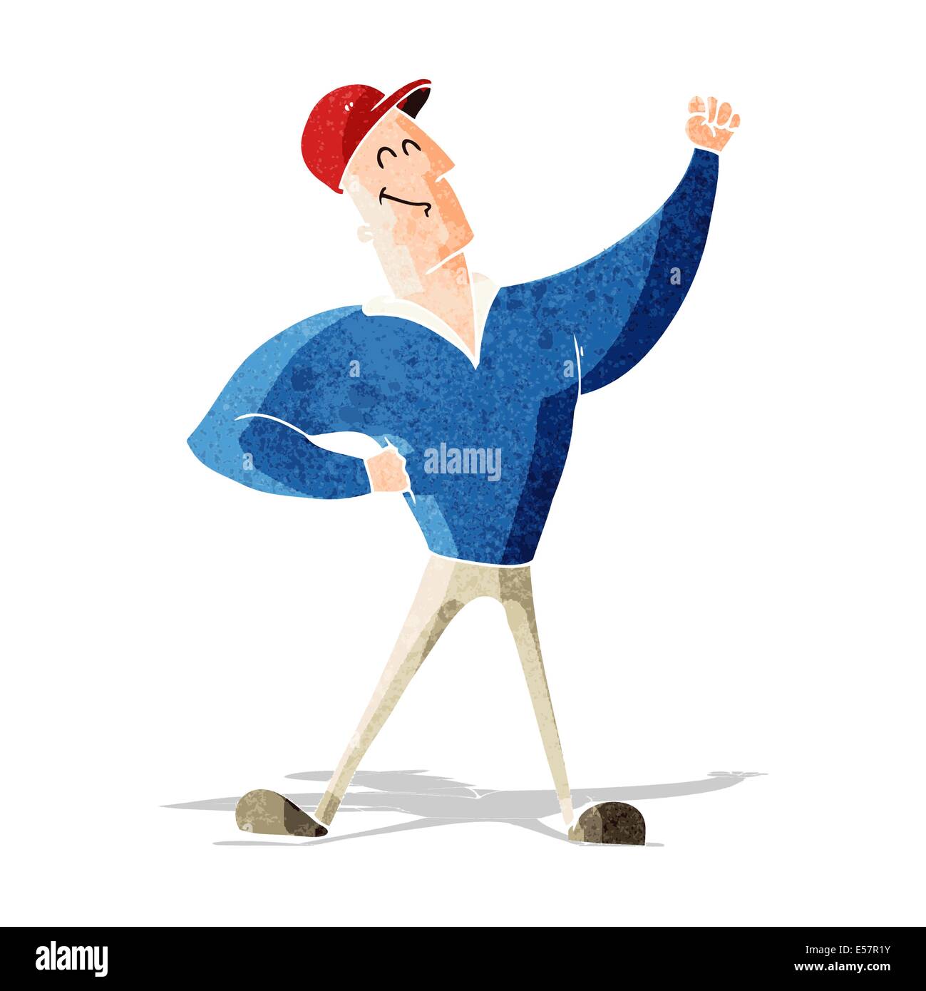 cartoon man striking heroic pose Stock Vector Image & Art - Alamy