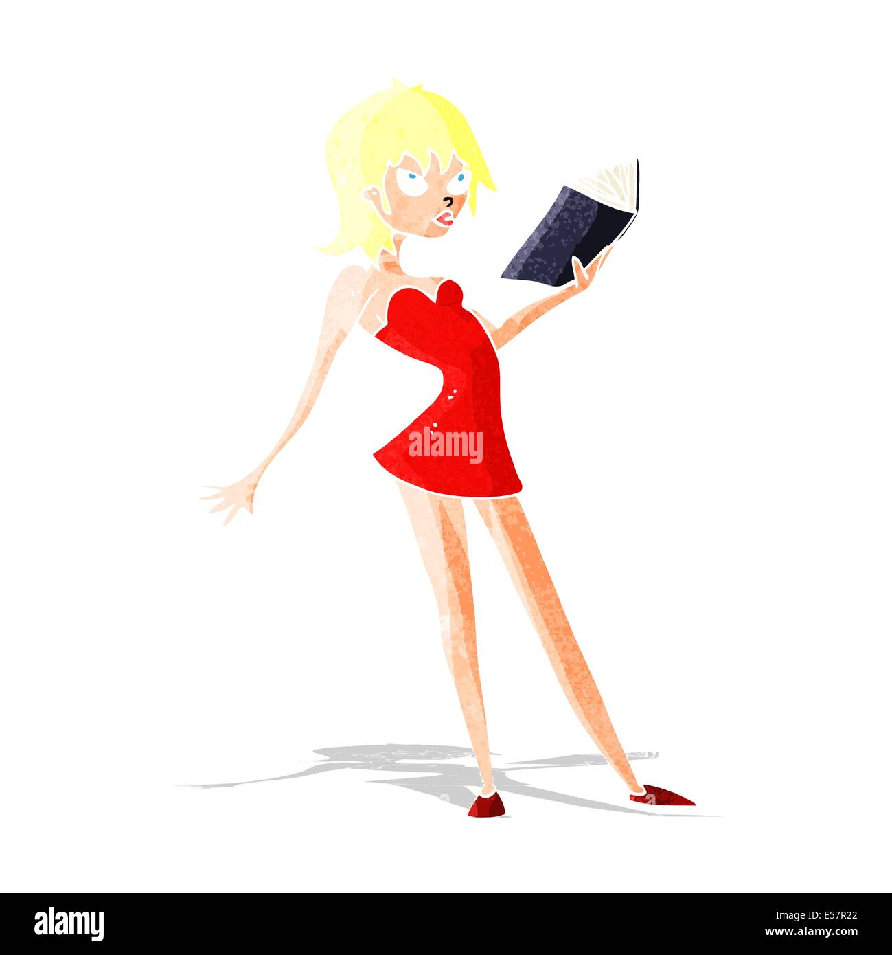 cartoon woman reading book Stock Vector Image & Art - Alamy