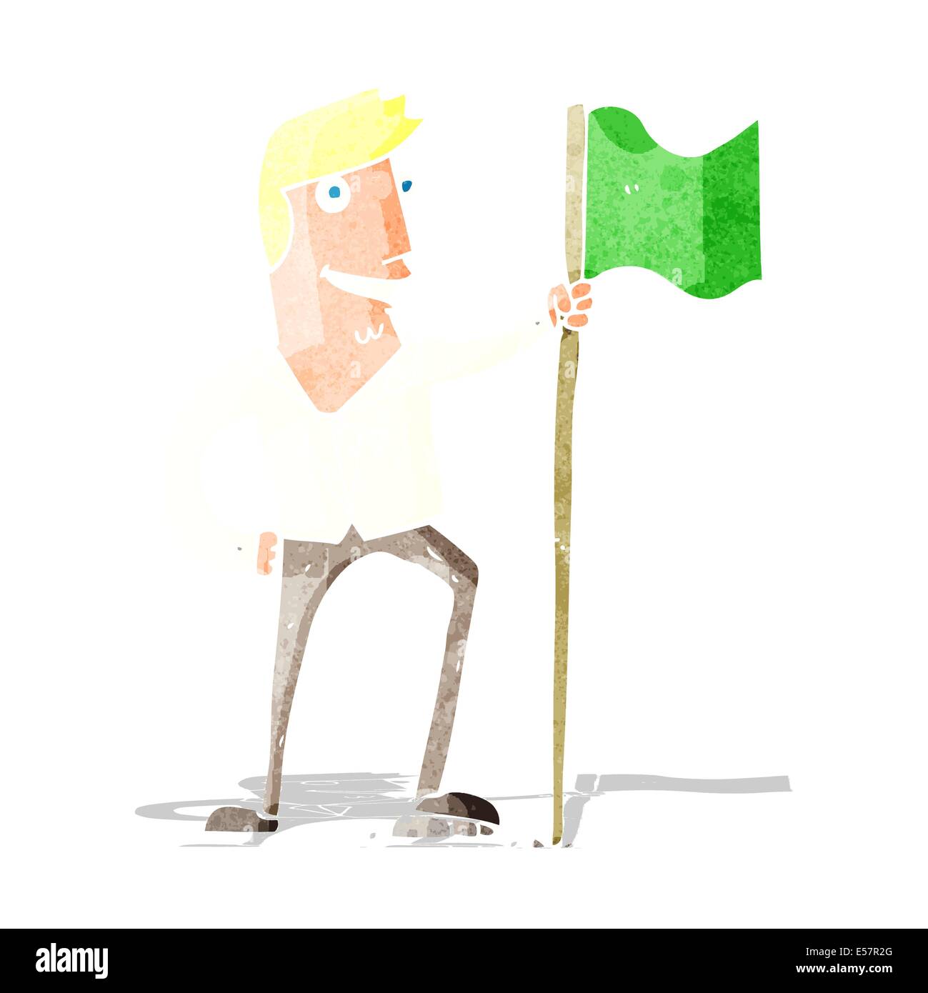 cartoon man planting flag Stock Vector Image & Art - Alamy