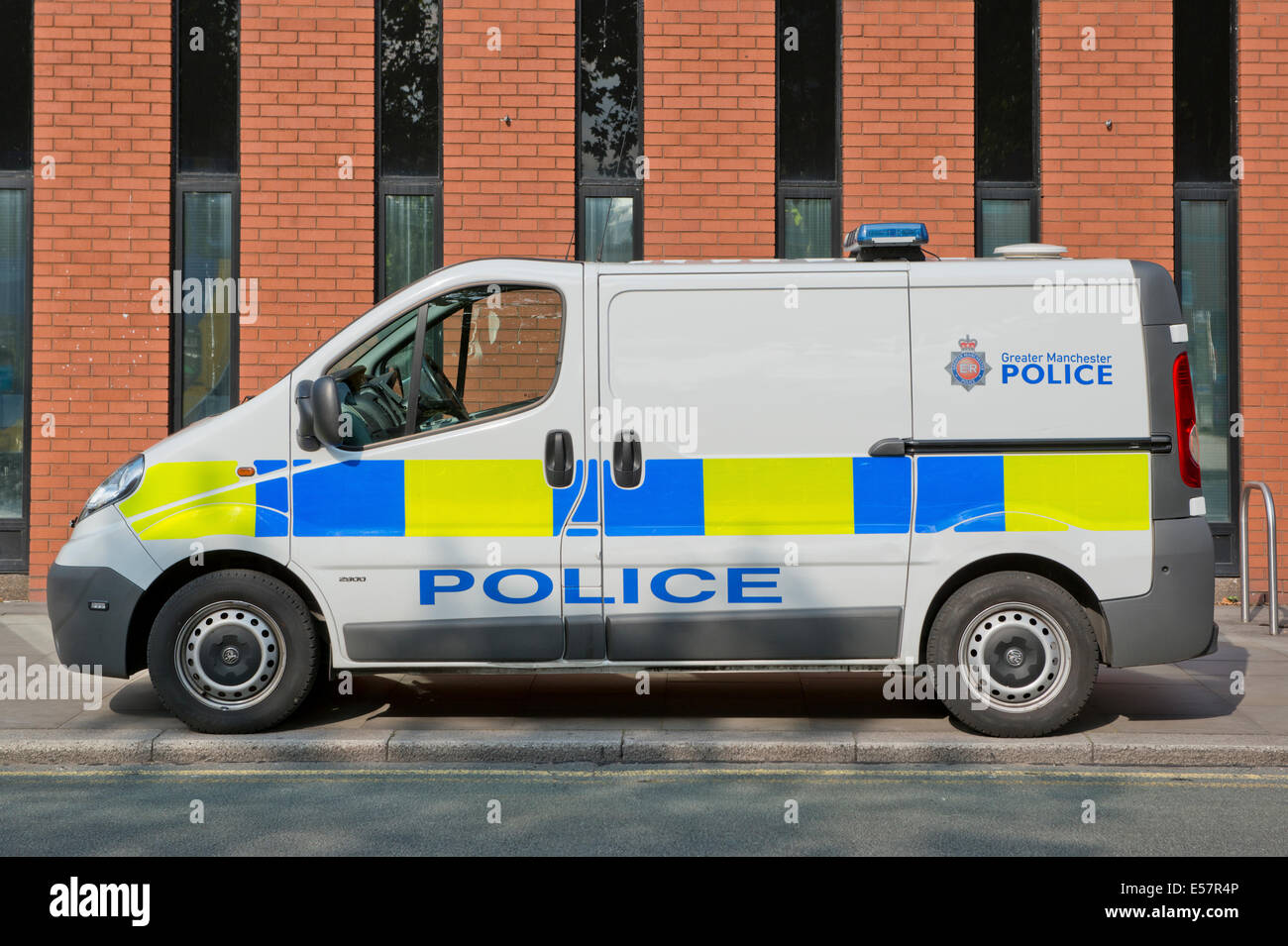 A van belonging to Greater Manchester Police (GMP) featuring the phrase ...