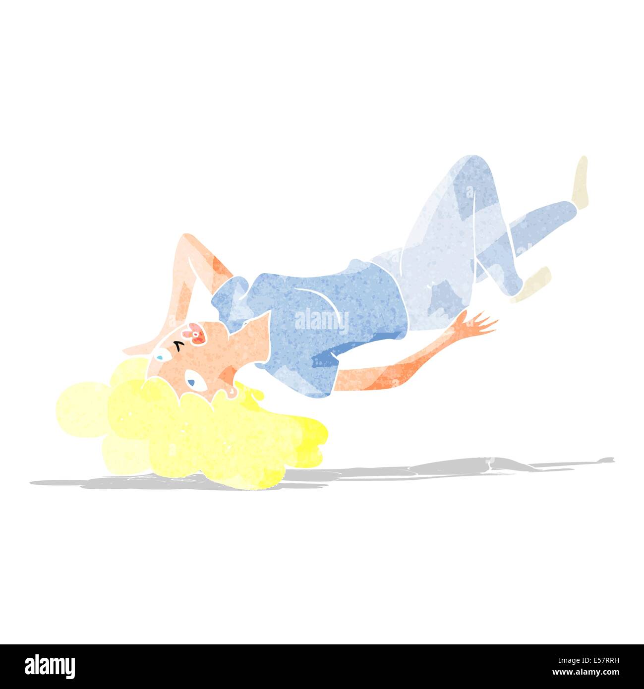 cartoon woman lying on floor Stock Vector Image & Art - Alamy