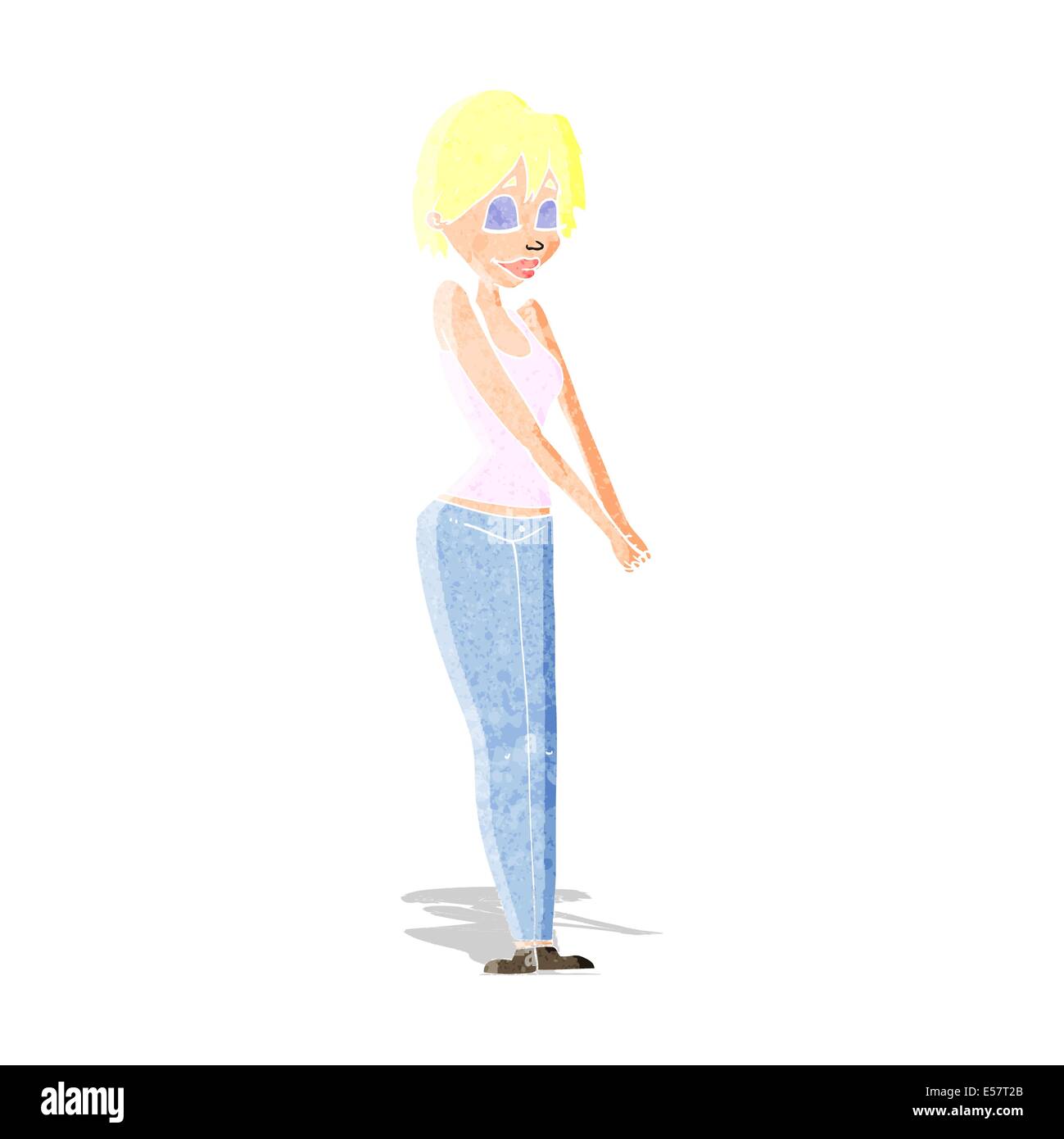 cartoon content woman Stock Vector Image & Art - Alamy