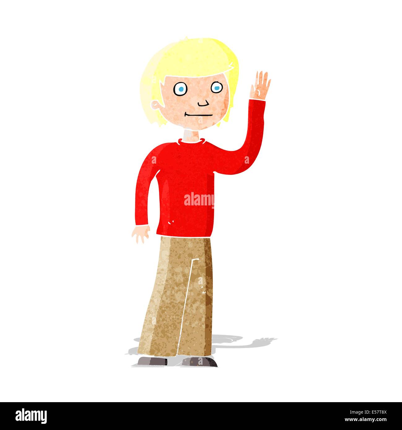 cartoon friendly boy waving Stock Vector Image & Art - Alamy