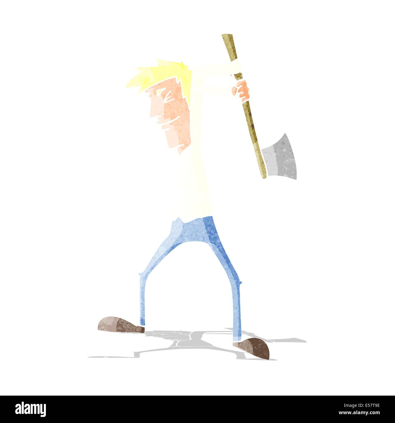 cartoon man swinging axe Stock Vector Image & Art - Alamy