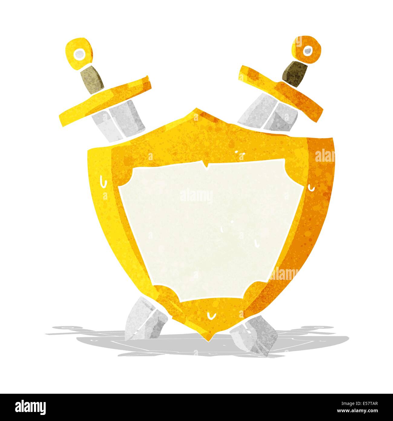 Cartoon shield and swords Cut Out Stock Images & Pictures - Alamy