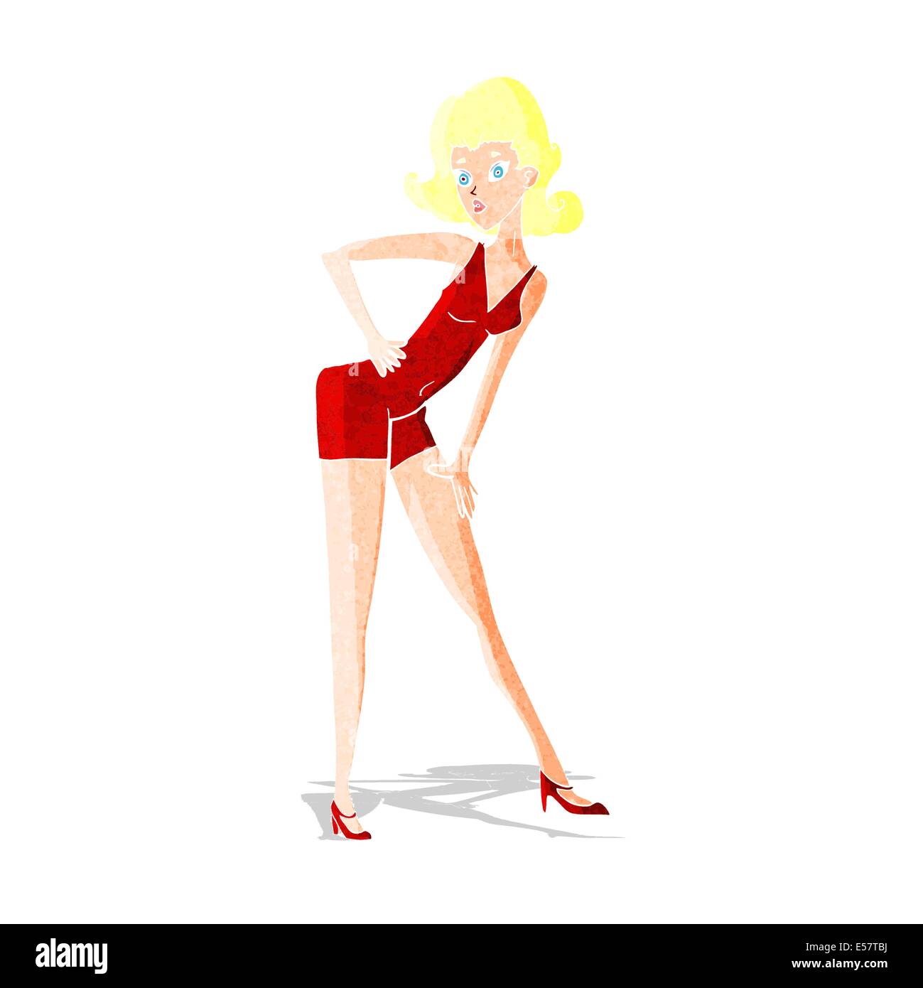 cartoon model woman posing Stock Vector Image & Art - Alamy