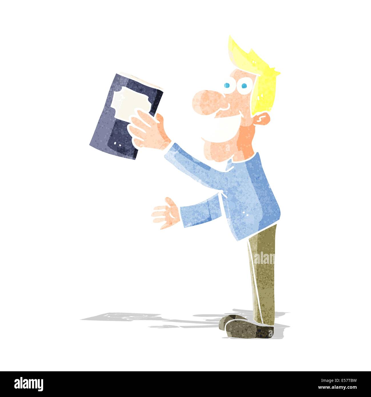cartoon man with book Stock Vector Image & Art - Alamy
