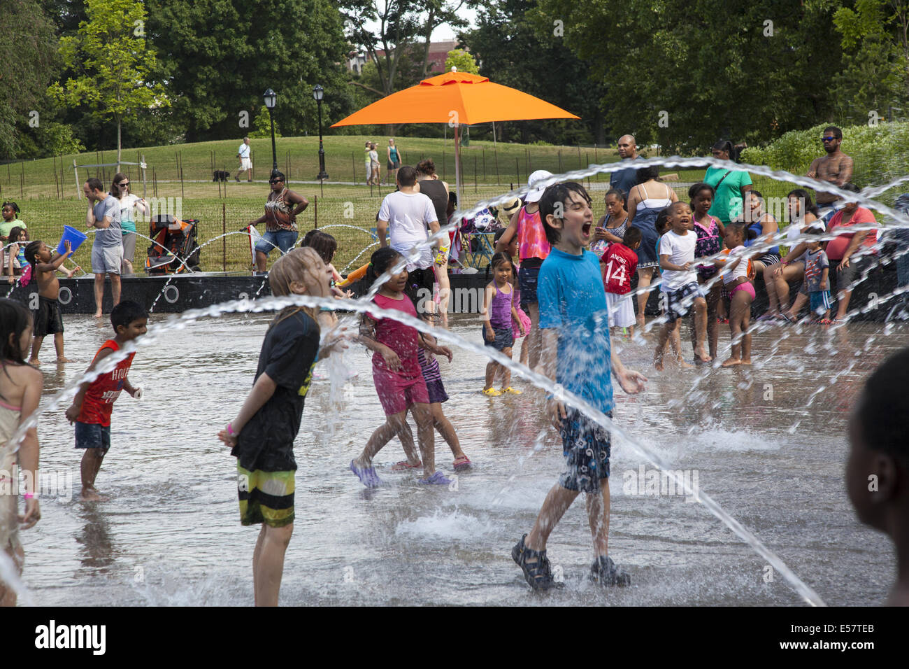 Cooling off and having fun at the summer water park at Lakeside in ...