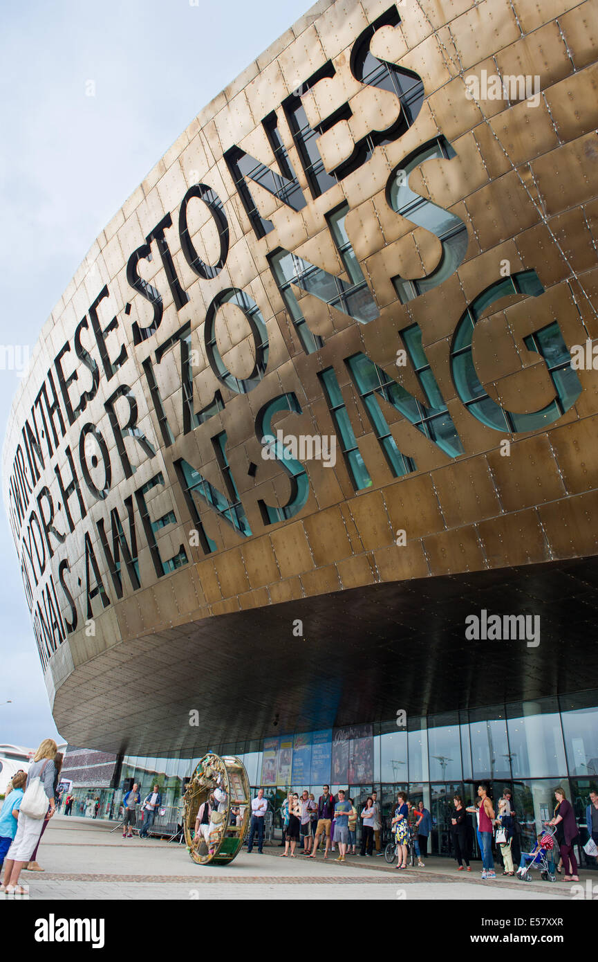 Circus performers Acrojou performing The Wheel House at Blysh Festival ...