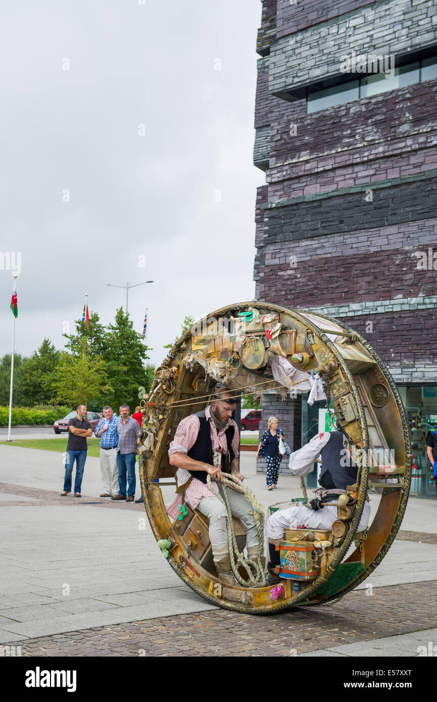 Circus performers Acrojou performing The Wheel House at Blysh Festival ...