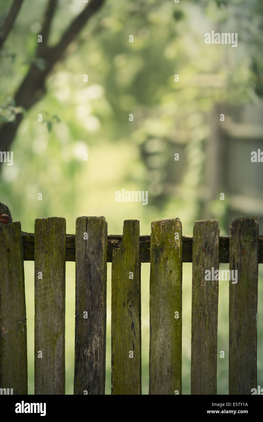Old Rustic Wooden Fence Stock Photo - Alamy