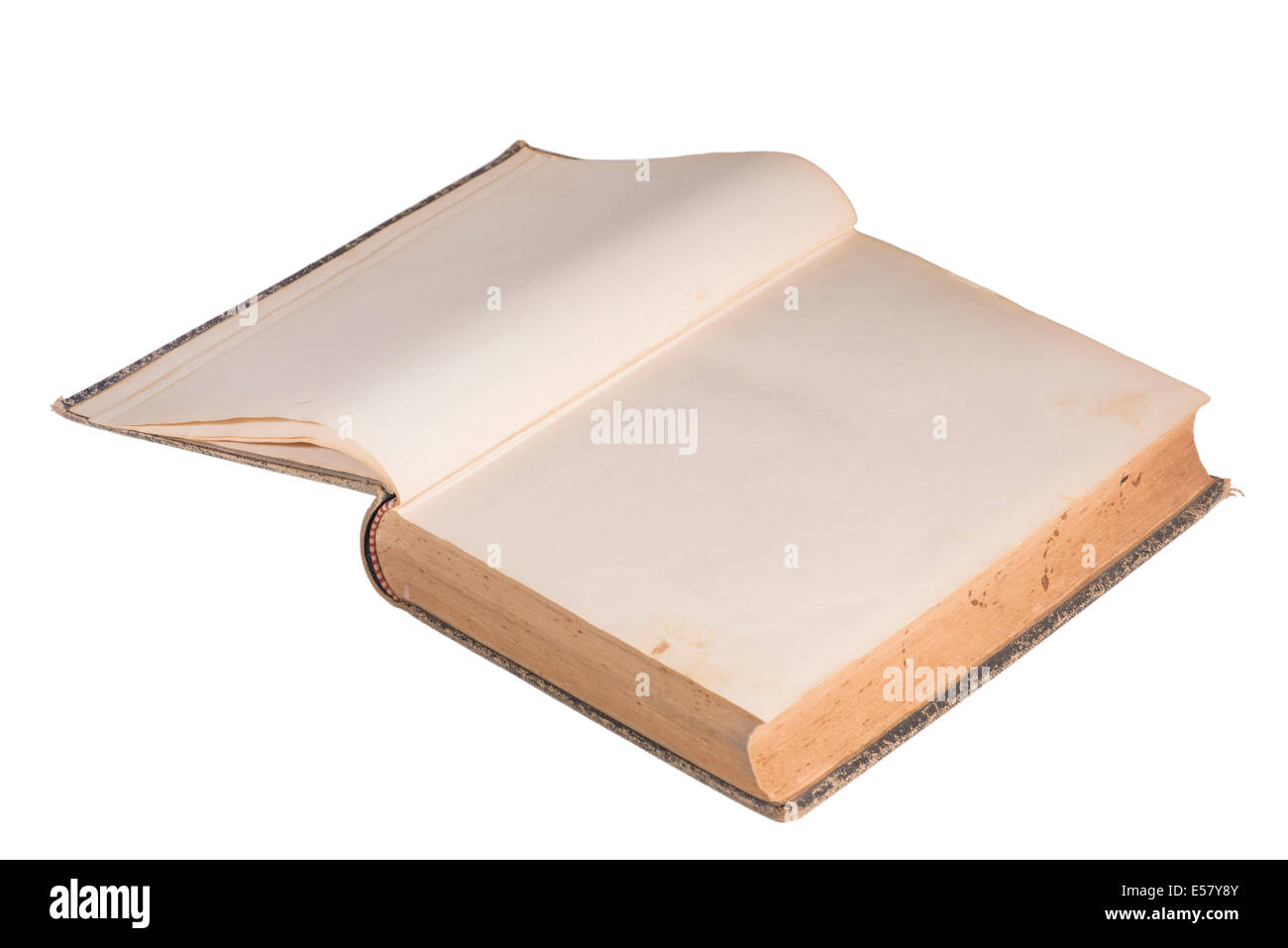 Antique bound book, open, isolated on white background Stock Photo - Alamy