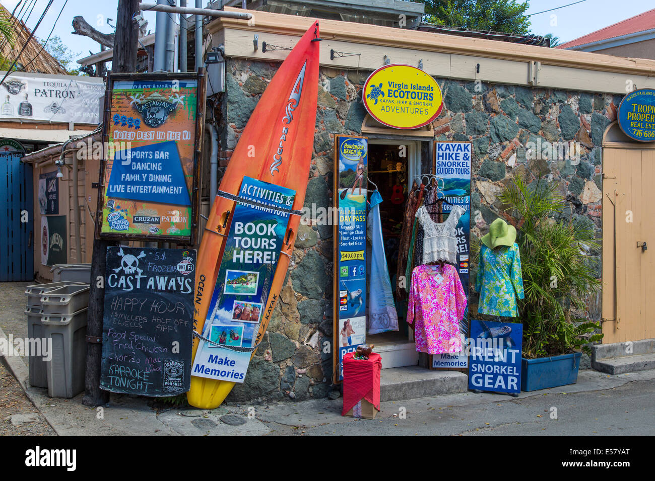 Shop in Cruz Bay on the Caribbean Island of St John in the US Virgin ...