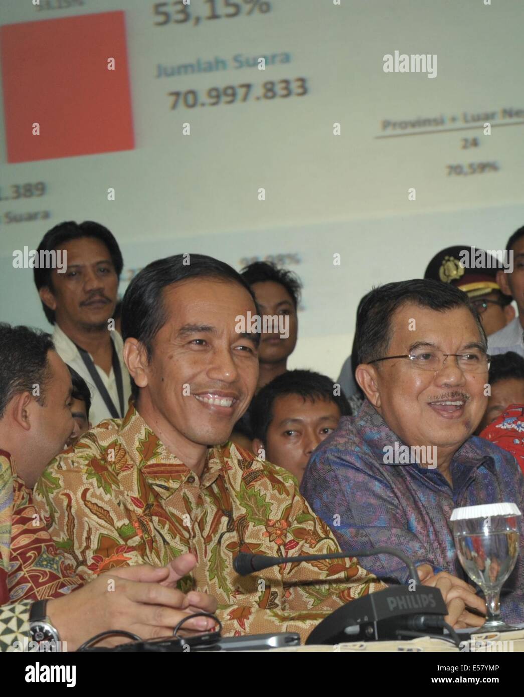 Jakarta, Indonesia. 22nd July, 2014. Indonesian presidential candidate ...