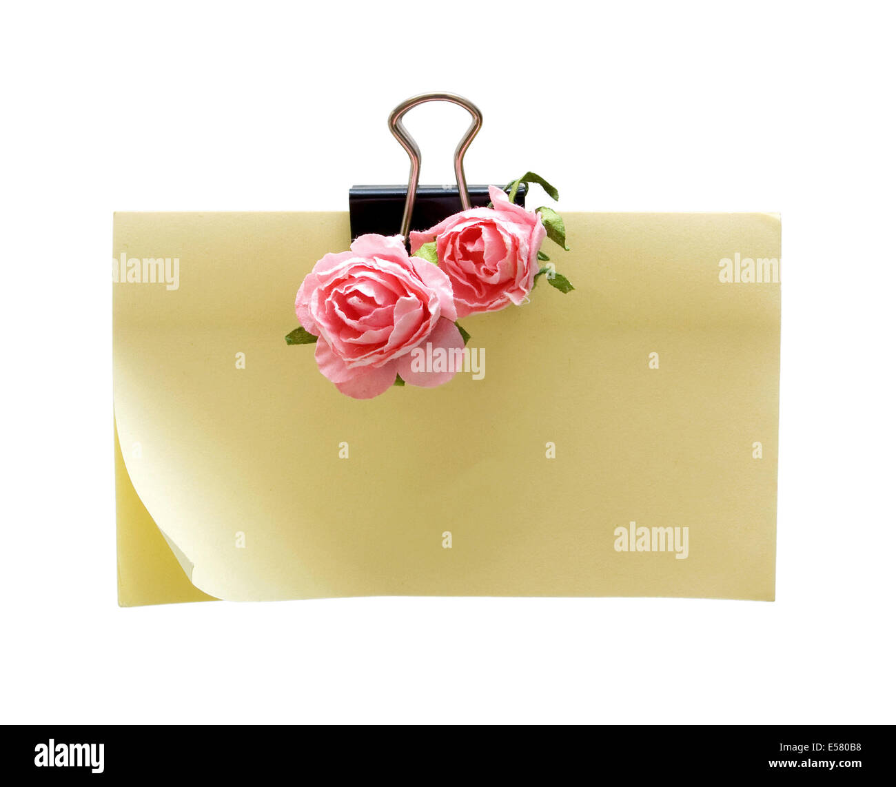 Paper Clip Holding Blank Post It Stock Photos & Paper Clip Holding ...