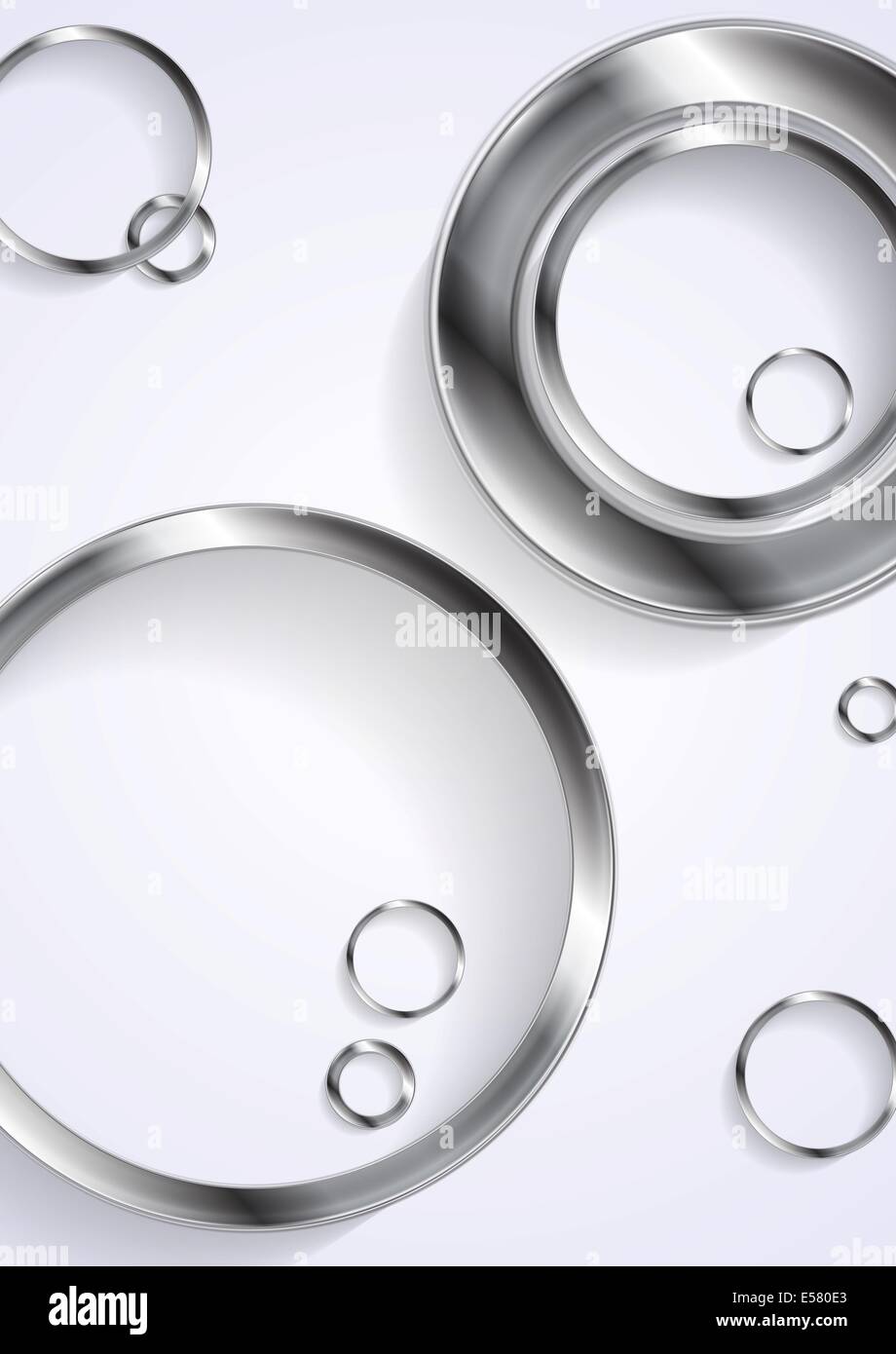 Metallic circles on white background. Vector design Stock Photo - Alamy