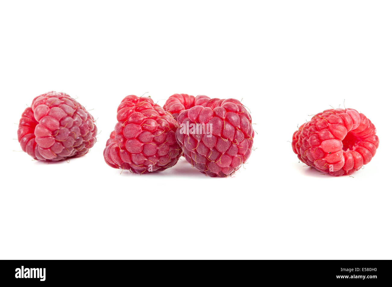 Fresh raspberries isolated on white background with clipping path Stock ...