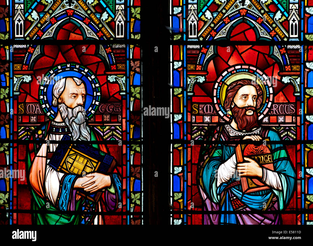 East Window detail, St. Margaret`s Church, Crick, Northamptonshire ...