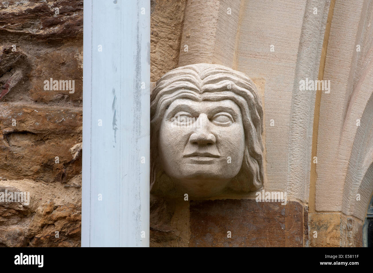 Renewed stonework, St. Margaret`s Church, Crick, Northamptonshire ...