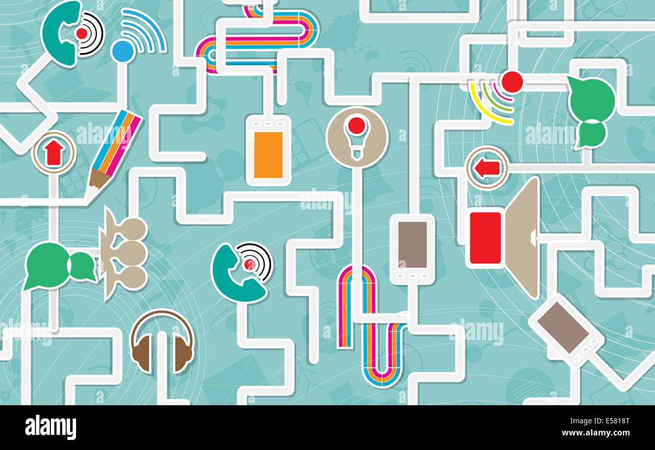 New technology concept for web and social structure imagination of your ...