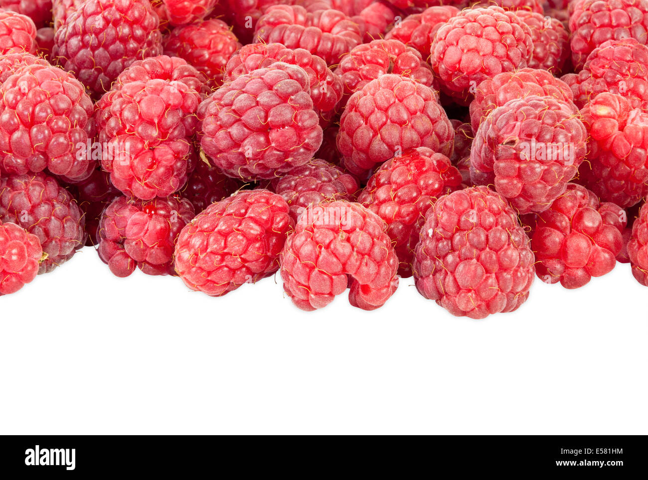 Fresh raspberries isolated on white background with clipping path Stock ...
