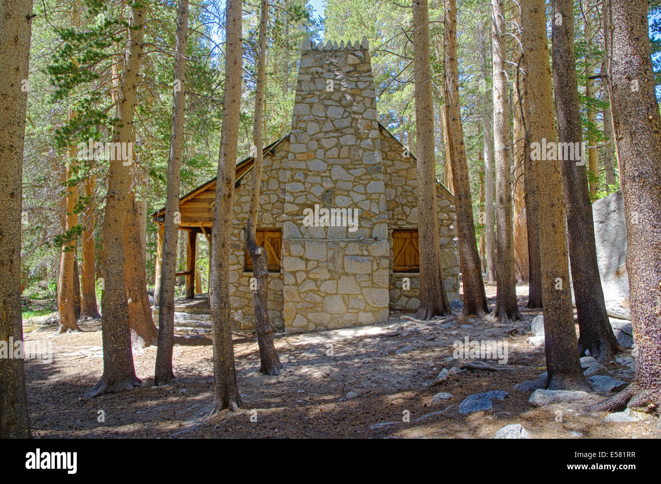 the Lon Chaney cabin in the woods near Big Pine in California Stock ...