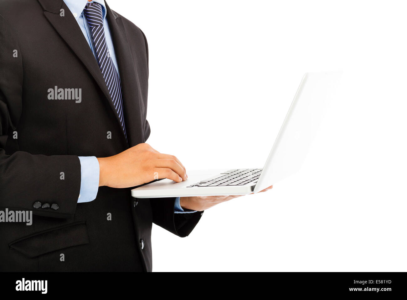 Laptop in hand hi-res stock photography and images - Alamy
