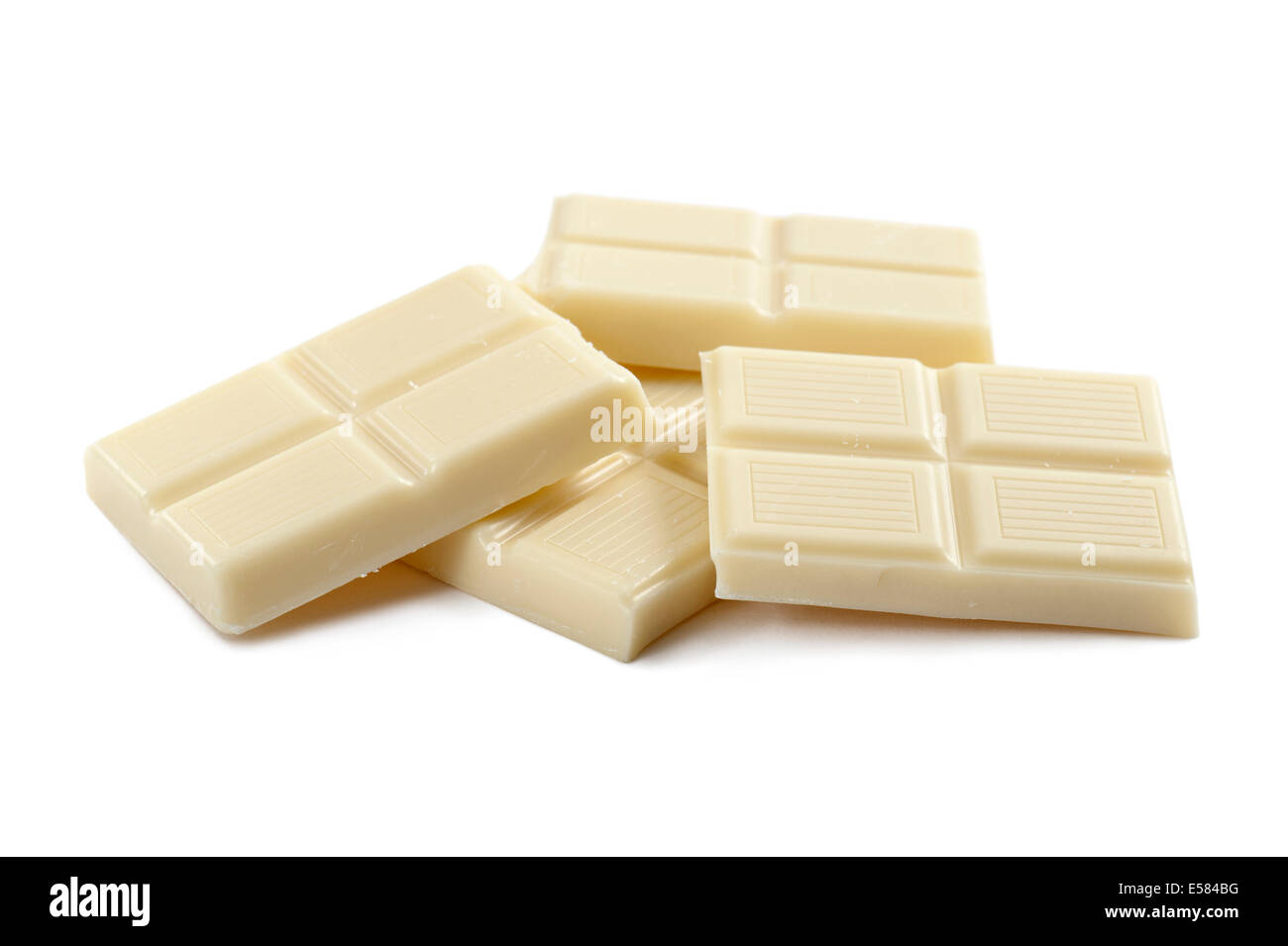 white chocolate block, on white background Stock Photo - Alamy